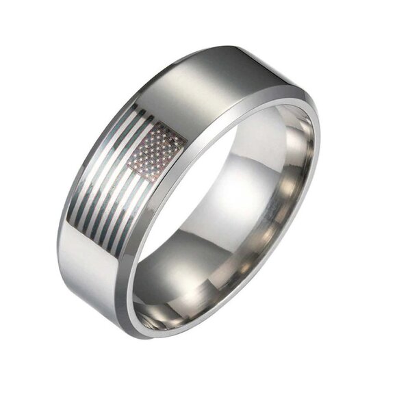 Floras Fantasies | Accessories | John Stainless Steel American Flag ...